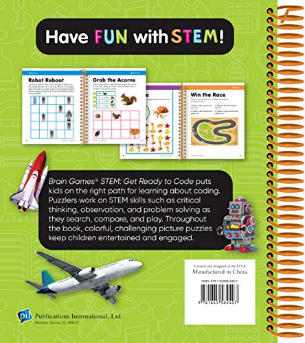 Brain Games STEM - Get Ready to Code: Picture Puzzles for Growing Minds (Workbook for Kids 3 to 6)