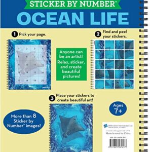 Brain Games - Sticker by Number: Ocean Life (Easy - Square Stickers): Create Beautiful Art With Easy to Use Sticker Fun!