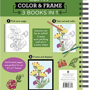 Color & Frame - 3 Books In 1 - Flowers, Deserts, Oceans (Adult Coloring Book)