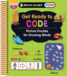 brain games stem - get ready to code: picture puzzles for growing minds (workbook for kids 3 to 6)