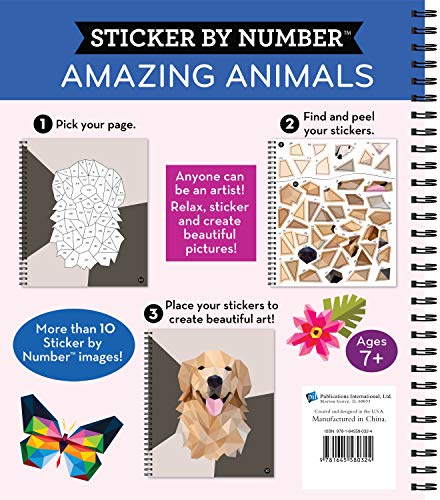 Brain Games - Sticker by Number: Amazing Animals