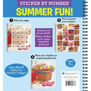 Brain Games - Sticker by Number: Summer Fun! (Easy - Square Stickers): Create Beautiful Art With Easy to Use Sticker Fun!