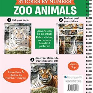 Brain Games - Sticker by Number: Zoo Animals (Easy - Square Stickers): Create Beautiful Art With Easy to Use Sticker Fun!