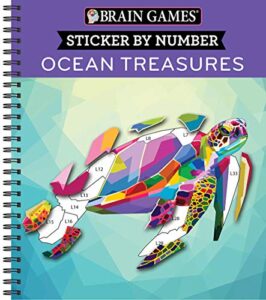 brain games - sticker by number: ocean treasures