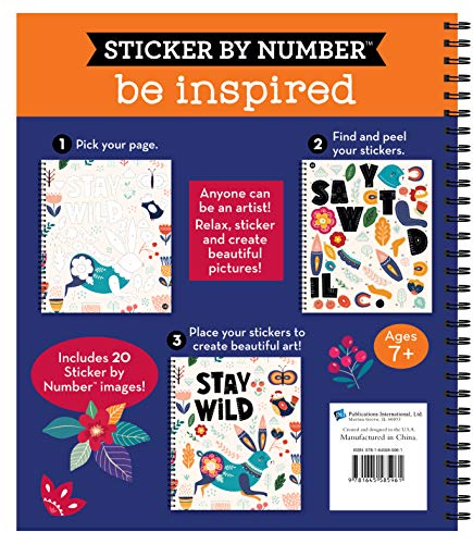 Brain Games - Sticker by Number: Be Inspired - 2 Books in 1