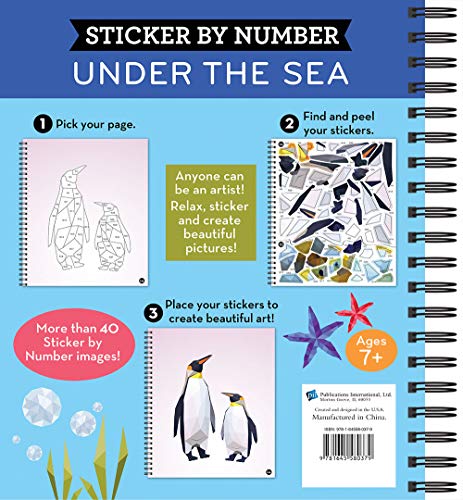 Brain Games - Sticker by Number: Under the Sea - 2 Books in 1 (42 Images to Sticker)