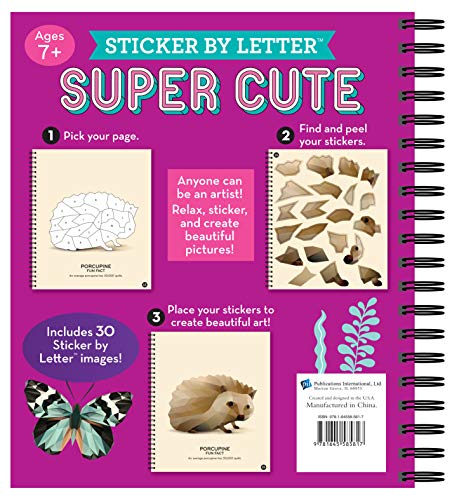 Brain Games - Sticker by Letter: Super Cute - 3 Sticker Books in 1 (30 Images to Sticker: Playful Pets, Totally Cool!, Magical Creatures)