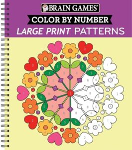 brain games - color by number - large print: patterns (stress free coloring book)