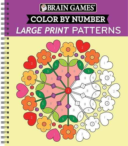 Brain Games - Color by Number - Large Print: Patterns (Stress Free Coloring Book)