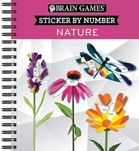 brain games - sticker by number: nature - 2 books in 1 (42 images to sticker)