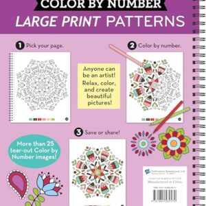 Brain Games - Color by Number - Large Print: Patterns (Stress Free Coloring Book)