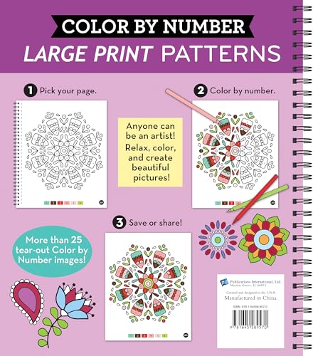 Brain Games - Color by Number - Large Print: Patterns (Stress Free Coloring Book)