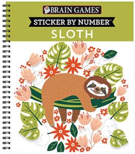 brain games - sticker by number: sloth