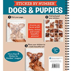 Brain Games - Sticker by Number: Dogs & Puppies (Easy - Square Stickers): Create Beautiful Art With Easy to Use Sticker Fun!