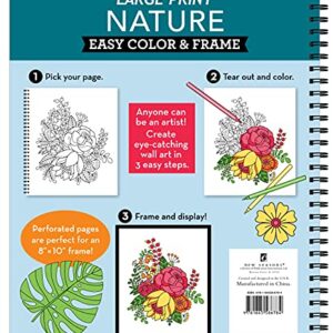 Large Print Easy Color & Frame - Nature (Stress Free Coloring Book)