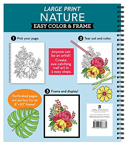 Large Print Easy Color & Frame - Nature (Stress Free Coloring Book)