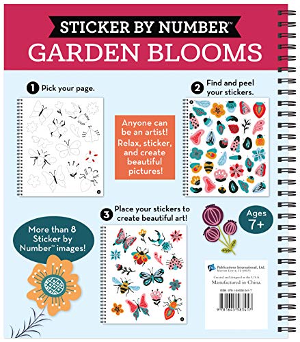 Brain Games - Sticker by Number: Garden Blooms