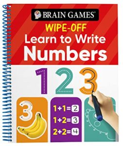 brain games wipe-off - learn to write: numbers (kids ages 3 to 6)