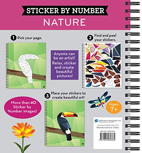 Brain Games - Sticker by Number: Nature - 2 Books in 1 (42 Images to Sticker)