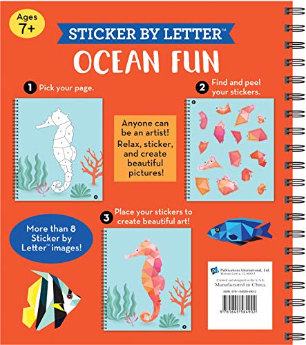 Brain Games - Sticker by Letter: Ocean Fun (Sticker Puzzles - Kids Activity Book)