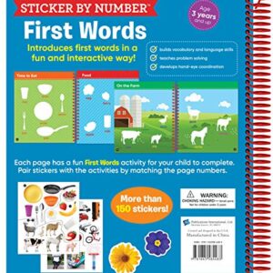 Brain Games - Sticker by Number: First Words (Ages 3 to 6): A Kid's Sticker Activity Book With More Than 150 Stickers!