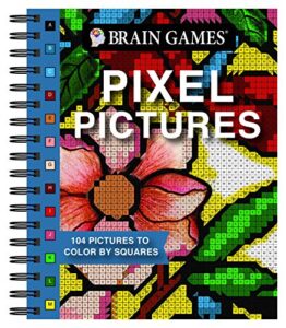 brain games - pixel pictures: 104 pictures to color by squares