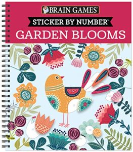 brain games - sticker by number: garden blooms