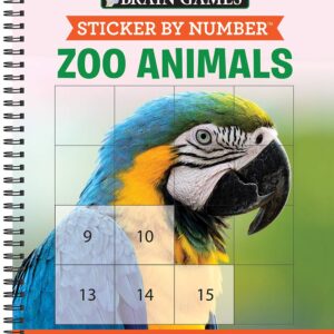 Brain Games - Sticker by Number: Zoo Animals (Easy - Square Stickers): Create Beautiful Art With Easy to Use Sticker Fun!