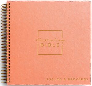 illustrating bible niv: books of psalms & proverbs - spiral bound bible journal, coral