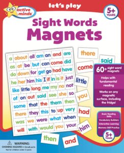 active minds sight words magnets - learn and practice language building skills needed for reading (ages 5 and up)