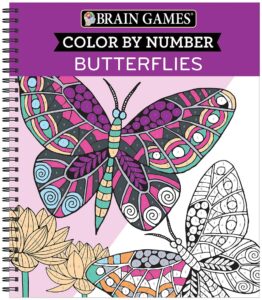 brain games - color by number: butterflies