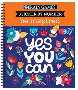 brain games - sticker by number: be inspired - 2 books in 1