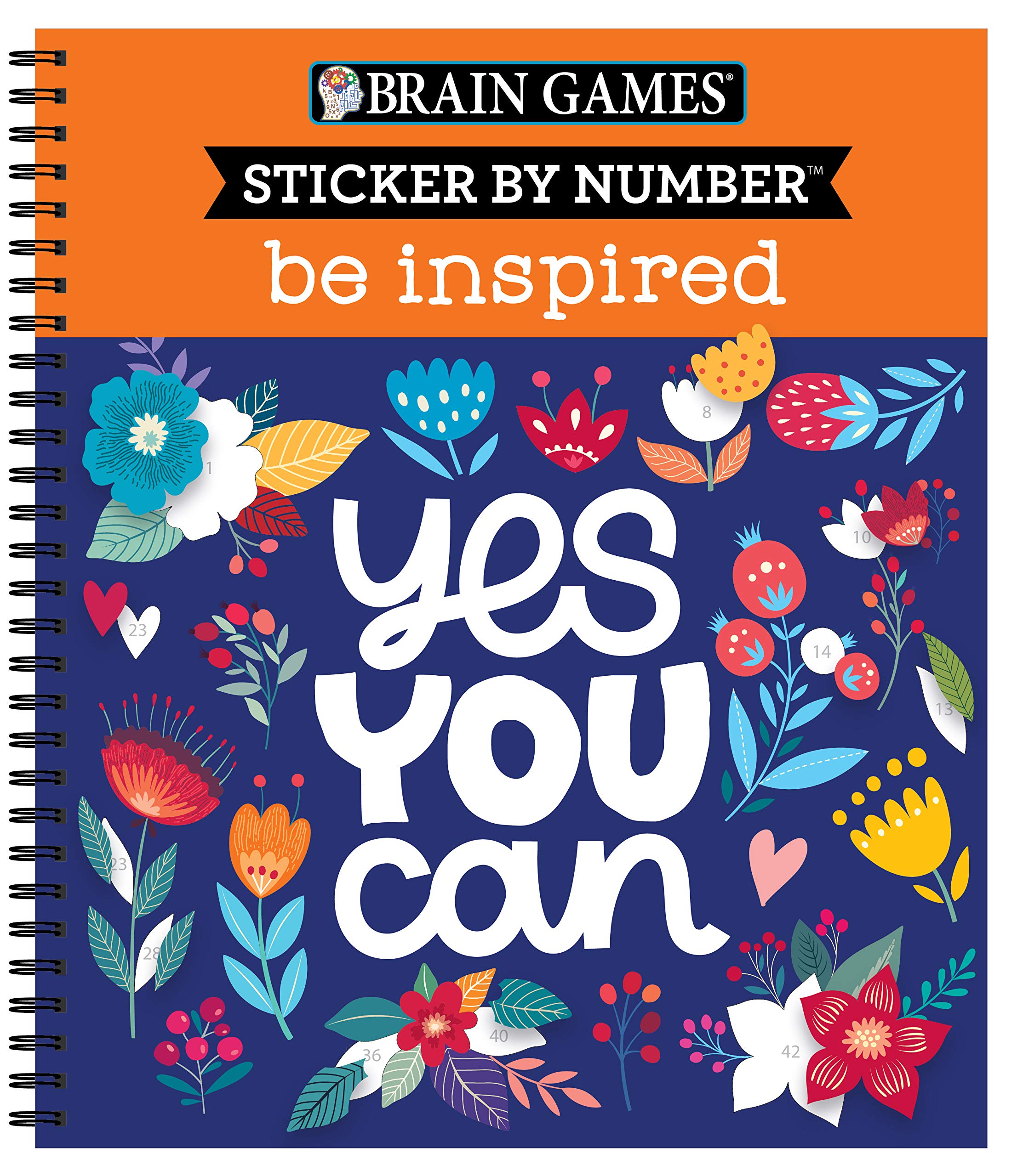 Brain Games - Sticker by Number: Be Inspired - 2 Books in 1