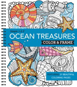 color & frame - ocean treasures (adult coloring book)