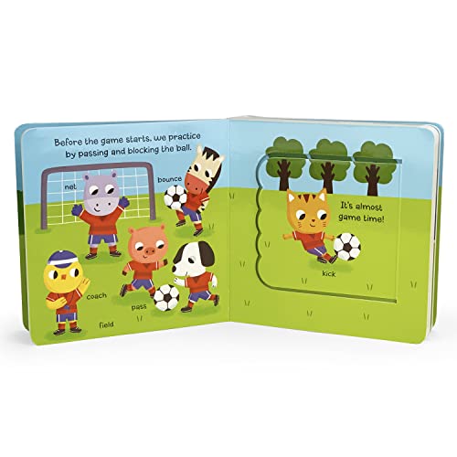 Let's Play Soccer! A Lift-a-Flap Board Book for Babies and Toddlers, Ages 1-4 (Children's Interactive Chunky Lift-A-Flap Board Book)