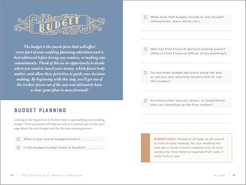 The Little Book of Wedding Checklists: All the Lists and Tips You Need to Plan the Big Day