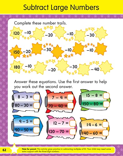 Second Grade Math Workbook Ages 7 to 8: 75+ Activities Addition & Subtraction, Math Facts, Word Problems, Comparing Numbers, Counting Money, Telling ... Shapes, Measurement & More (Common Core)