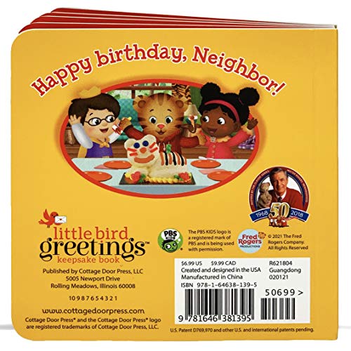 D​aniel Tiger Happy Birthday​: Little Bird Greetings, Greeting Card Board Book with Personalization Flap, Gifts for Birthdays