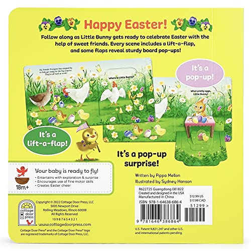 Happy Easter, Little Bunny Lift-a-Flap & Pop-Up Surprise Children's Board Book, Ages 2-6