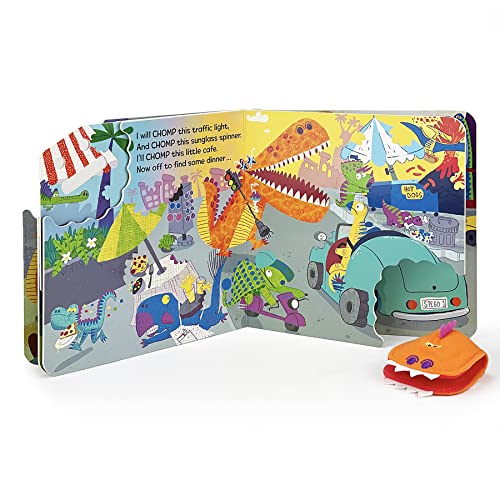 Chomp Chomp Dino Finger Puppet Board Book Ages 2-5; Includes Detachable Plush Finger Puppet For Playtime