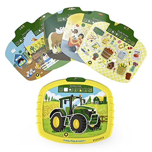 John Deere Kids Early Learning Activity Tablet - Read, Play, Press & Learn Electronic Activity Pad Reader With Removable Cards for Toddlers, ... & Answer Activity Desk (Press, Play & Learn)