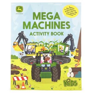 john deere kids: mega machines tractor and truck puzzles, mazes & coloring activity book for boys 4-8, more than 100 activities