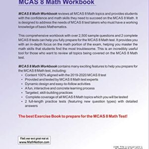 MCAS Math Workbook: 8th Grade Math Exercises, Activities, and Two Full-Length MCAS Math Practice Tests