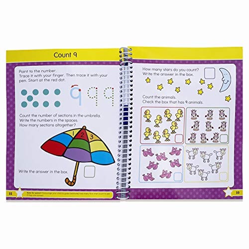 Wipe Clean Number Tracing Workbook for Preschool Kids Ages 3-5: Practice Pen Control, Numbers, Early Math Skills, Wipe Off Pen Included (Gold Star Series)