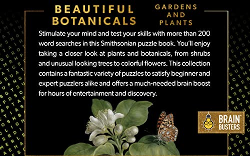 Smithsonian Word Search Gardens & Plants - Beautiful Botanicals Spiral-Bound Puzzle Multi-Level Word Search Book for Adults Including More Than 200 Puzzles (Brain Busters)