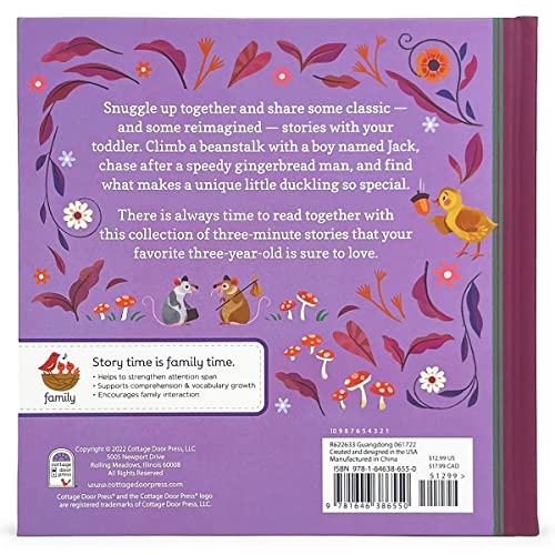 3-Minute Stories for 3-Year-Olds Read-Aloud Treasury, Ages 3-6