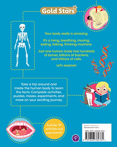 The Human Body: Anatomy Facts and Activity Book for Kids Ages 5-9 with Experiments, Diagrams, Mazes, Coloring, Dot-to-Dots, and More! (Gold Stars Series)