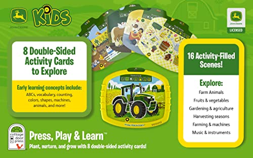 John Deere Kids Early Learning Activity Tablet - Read, Play, Press & Learn Electronic Activity Pad Reader With Removable Cards for Toddlers, ... & Answer Activity Desk (Press, Play & Learn)