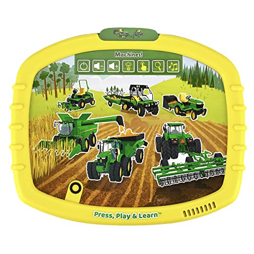 John Deere Kids Early Learning Activity Tablet - Read, Play, Press & Learn Electronic Activity Pad Reader With Removable Cards for Toddlers, ... & Answer Activity Desk (Press, Play & Learn)