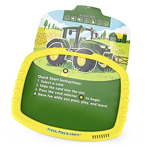 John Deere Kids Early Learning Activity Tablet - Read, Play, Press & Learn Electronic Activity Pad Reader With Removable Cards for Toddlers, ... & Answer Activity Desk (Press, Play & Learn)